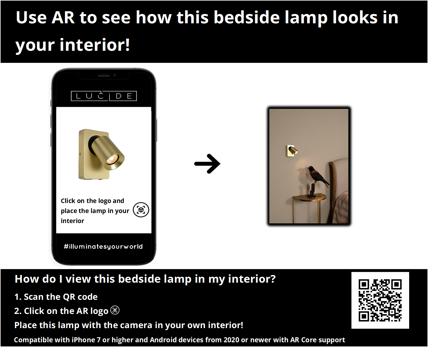 Lucide NIGEL - Bedside lamp / Wall light - LED Dim. - GU10 - 1x5W 2200K ...