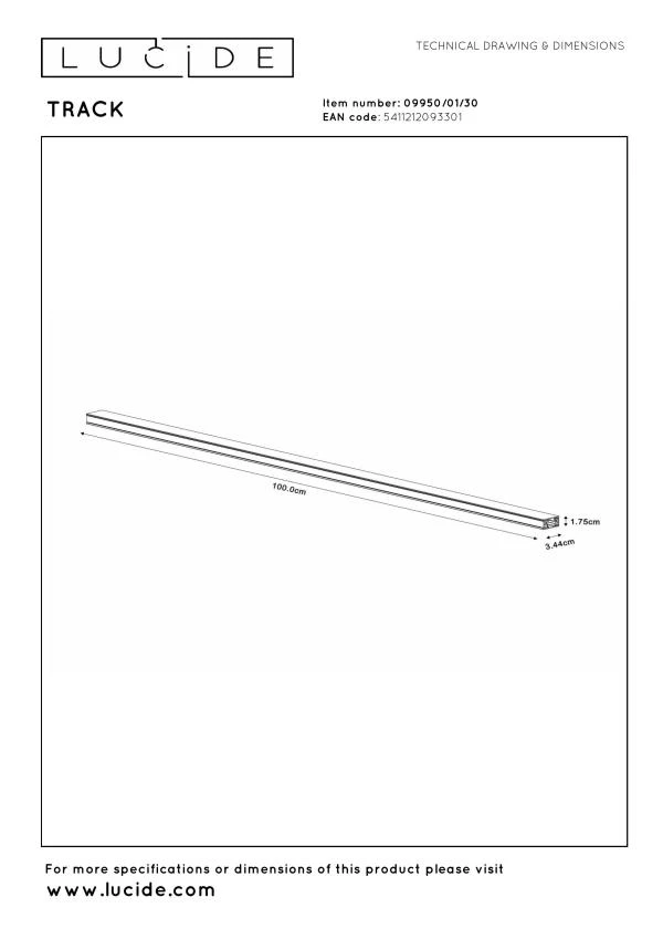 Lucide TRACK Rail apparent - Système de rail monophasé / Éclairage sur ...