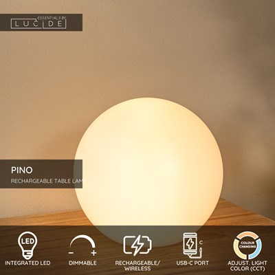 Lucide JOY - Rechargeable Table lamp Indoor/Outdoor - Battery pack - Ø ...
