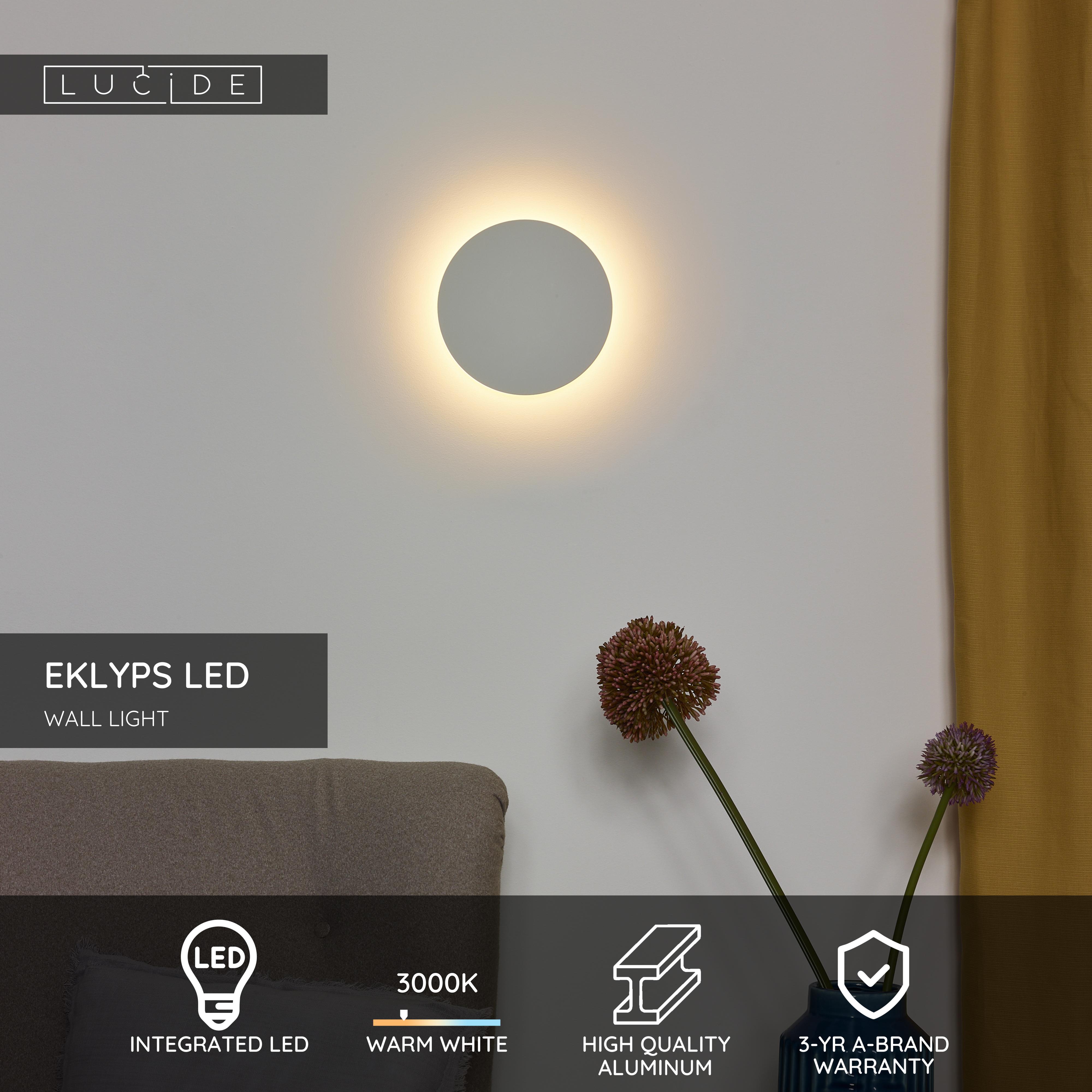Lucide EKLYPS LED - Wall light - Ø 15 cm - LED - 1x7W 3000K - White