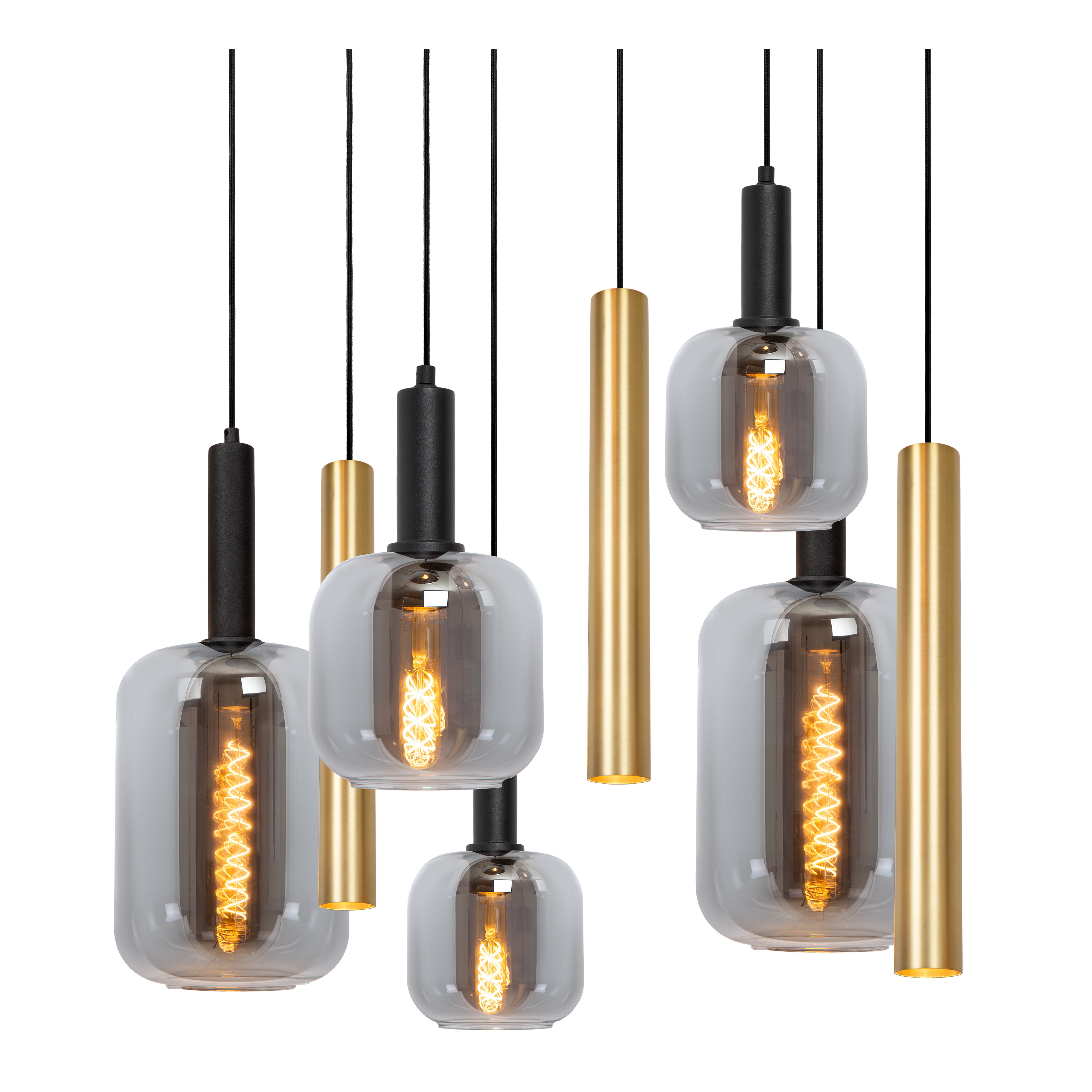 Lucide JOANET - Pendant light - 6xE27 - Brass