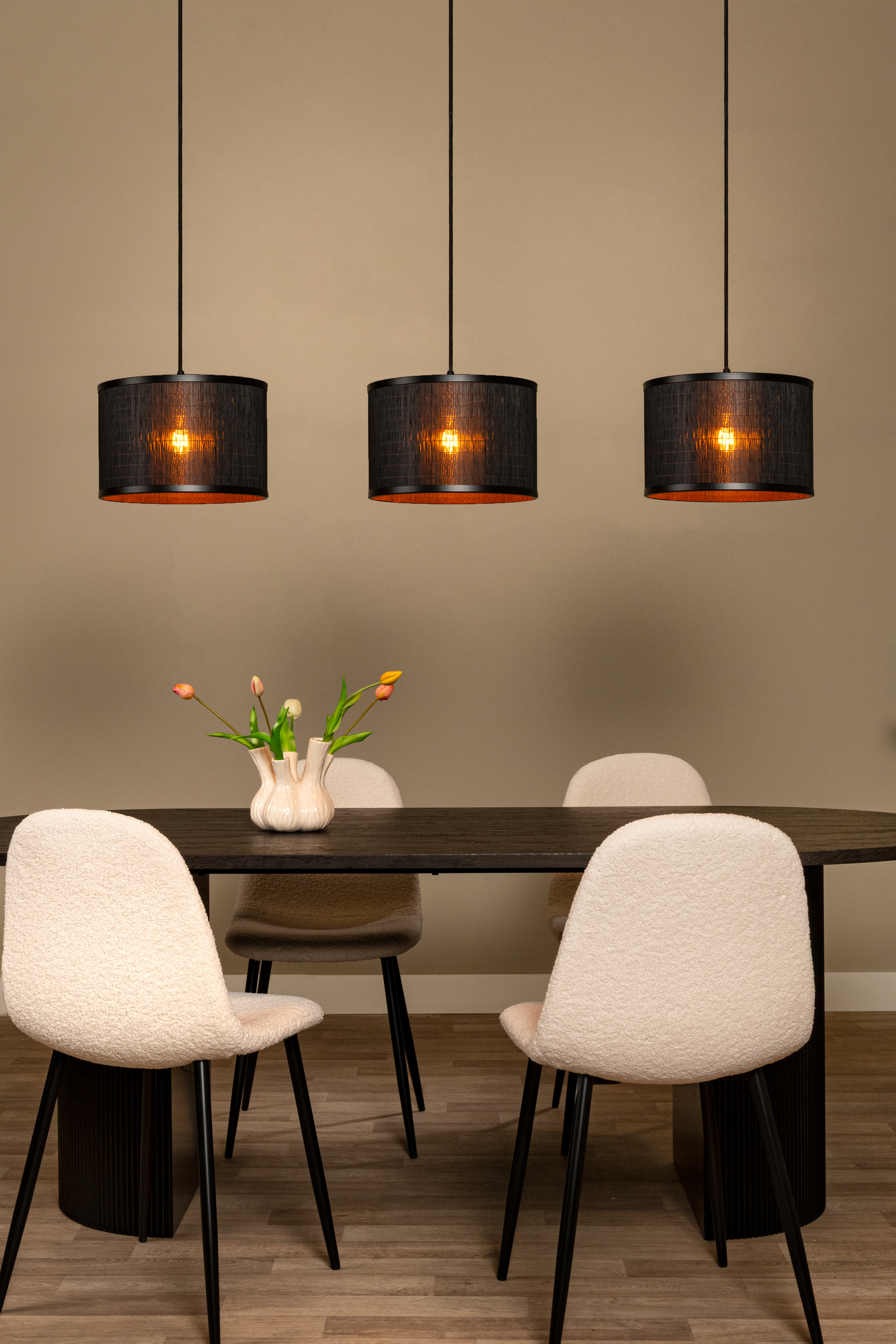 Lucide TAGALOG - Pendant light - Ø 40 cm - 3xE27 - Black | Essential