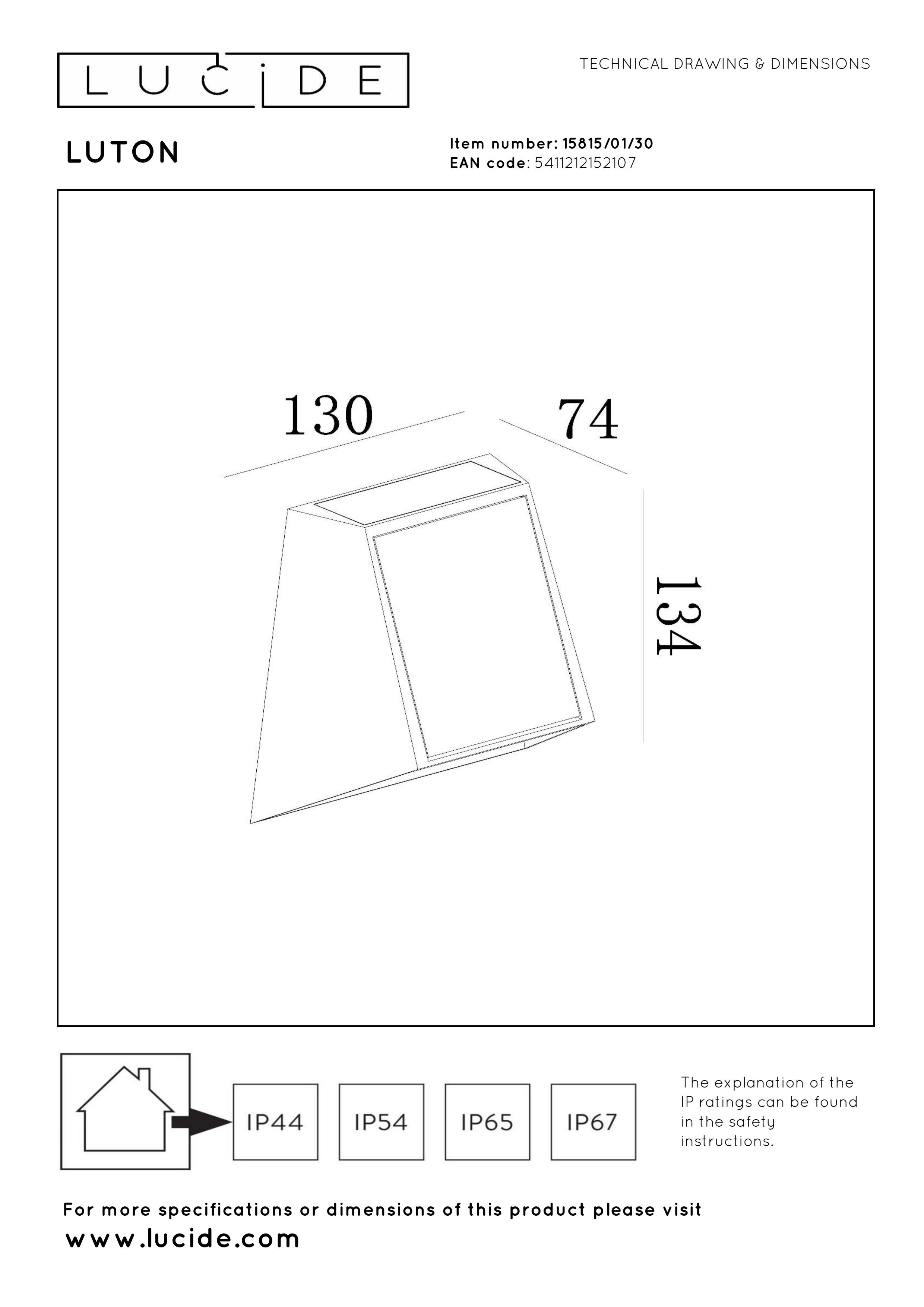 Lucide LUTON - Wall light Indoor/Outdoor- Solar - LED Dim. - 1x1W 2850K ...